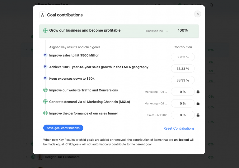 Goal Contributions (Beta) - The North